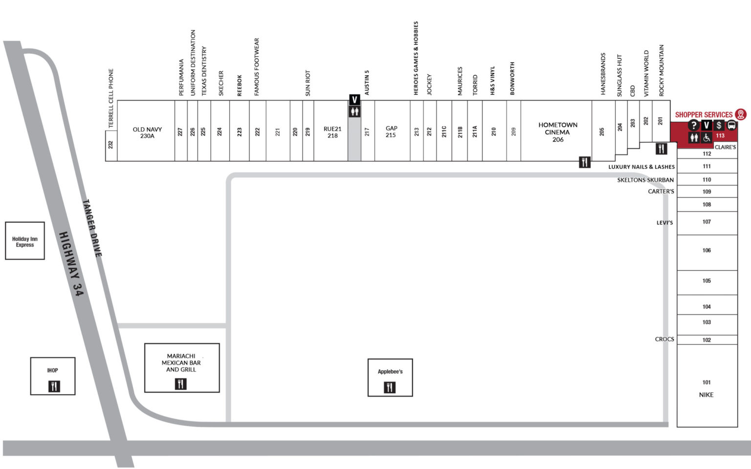 Store Map – The Shops at Terrell